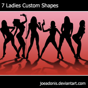 7 Ladies - Free Custom-shapes Download | MyPhotoshopBrushes