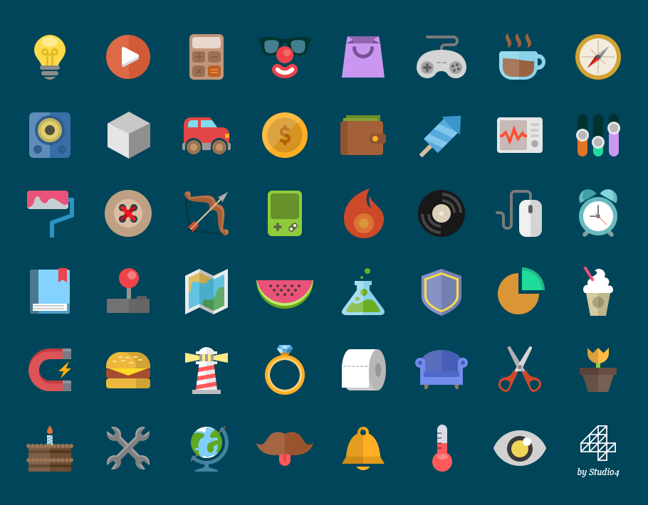 Colorful Flat Icons - Free Free-psd Download | MPB