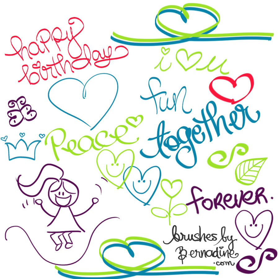 Set of 21 Doodles Brush Set - Free Brushes Download | MPB