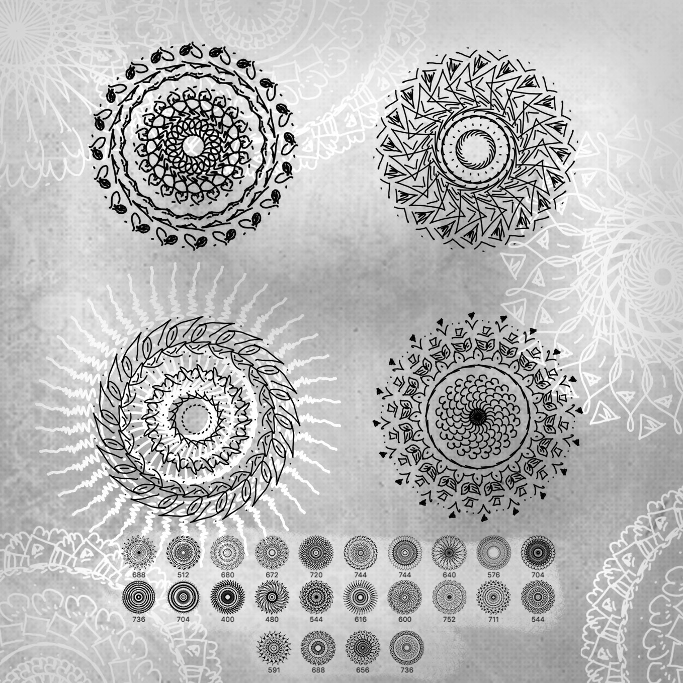 24 Mandala Brushes - Free ABR Download | MyPhotoshopBrushes