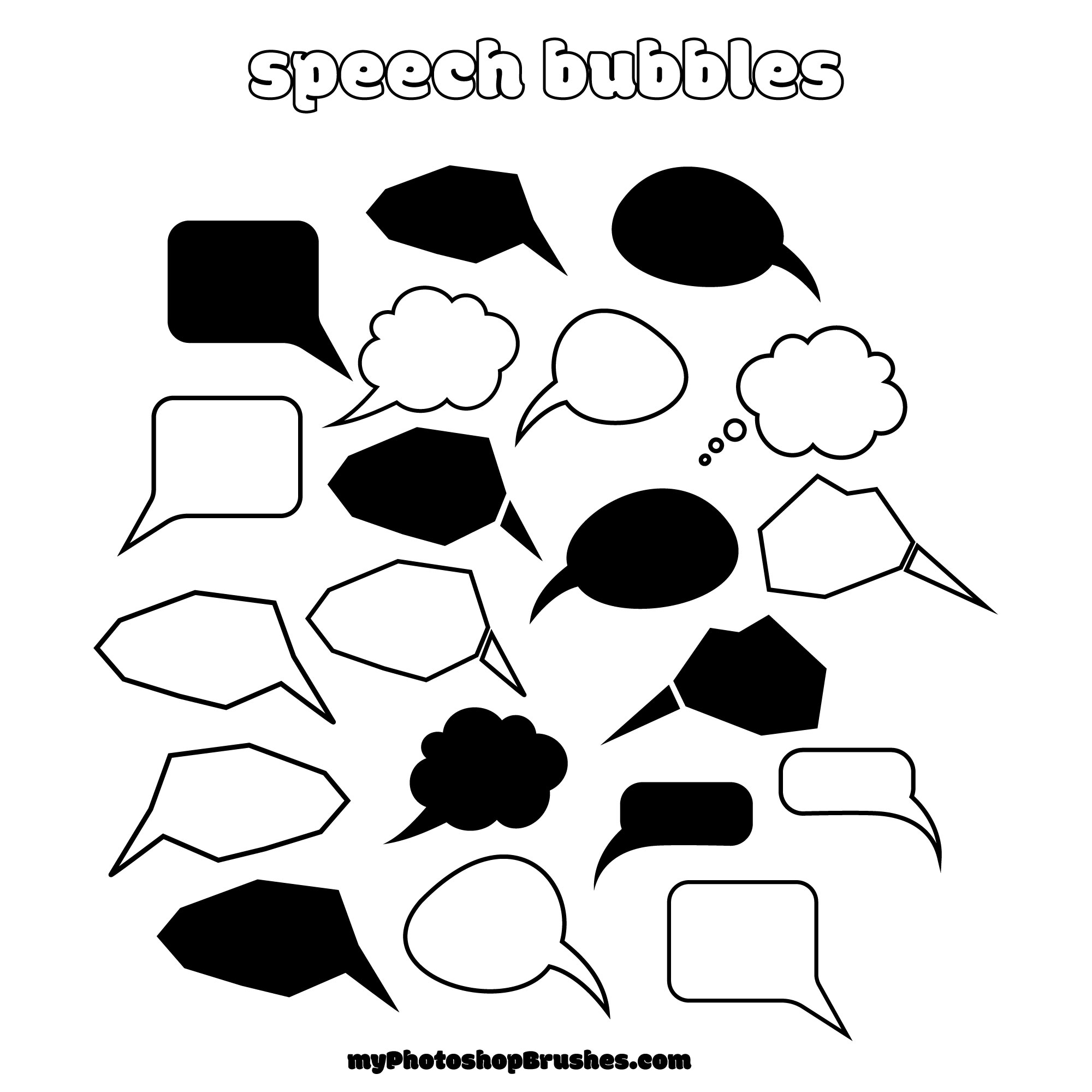 Speech Bubbles Custom Shapes - Free Custom-shapes Download | MPB