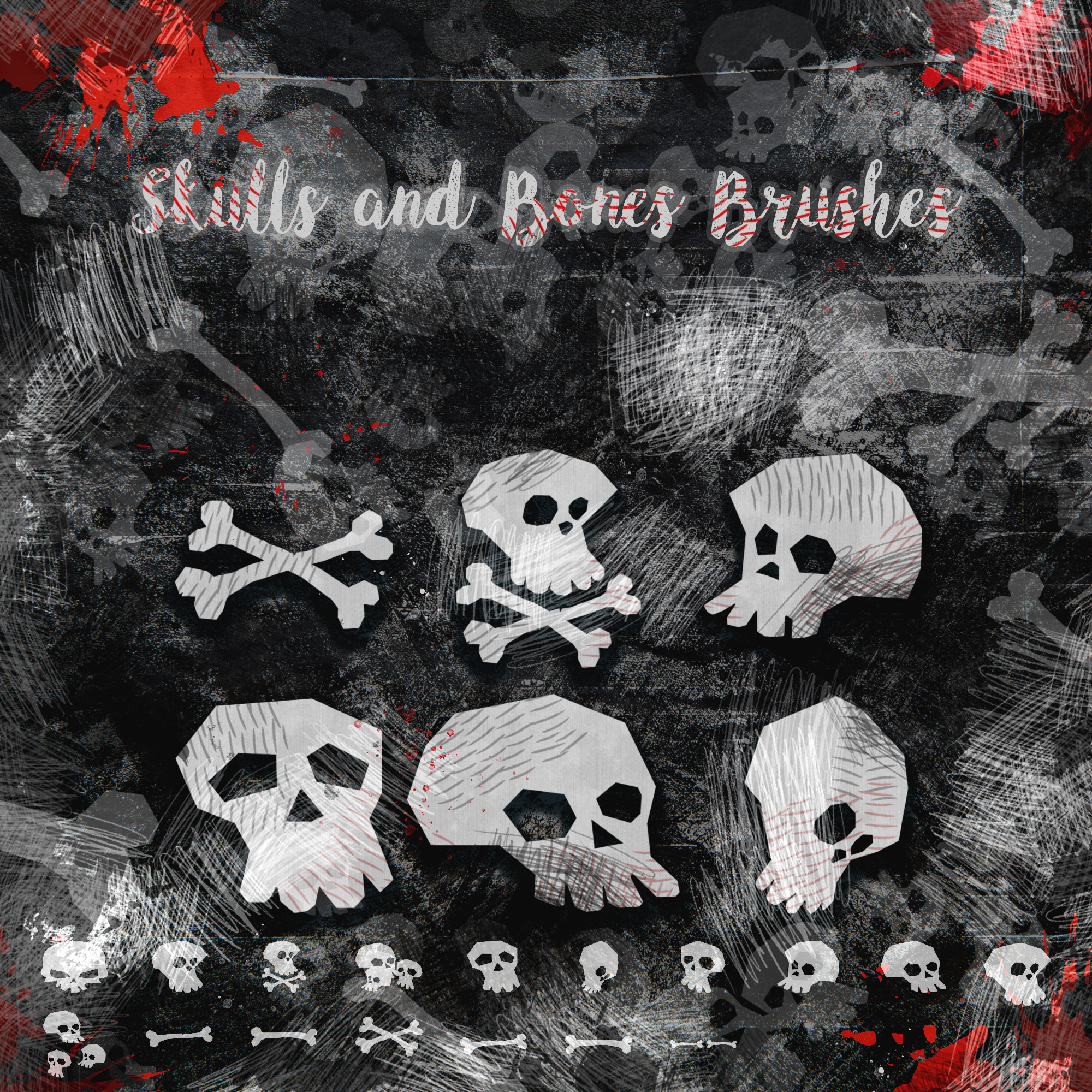 Skulls and Bones Free Photoshop Brushes - Free ABR Download | MPB